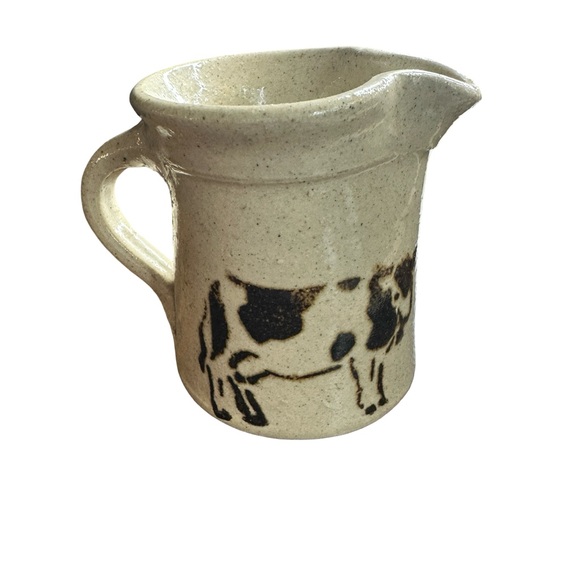 Art | Rustic Cream Cow Print Ceramic Pitcher | Poshmark